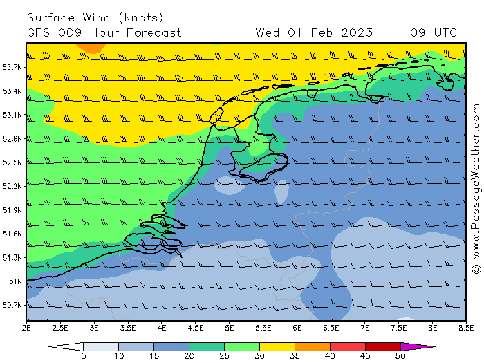 Windverwachting Nederland: oa Kust | Wadden | IJsselmeer - Nauticlink