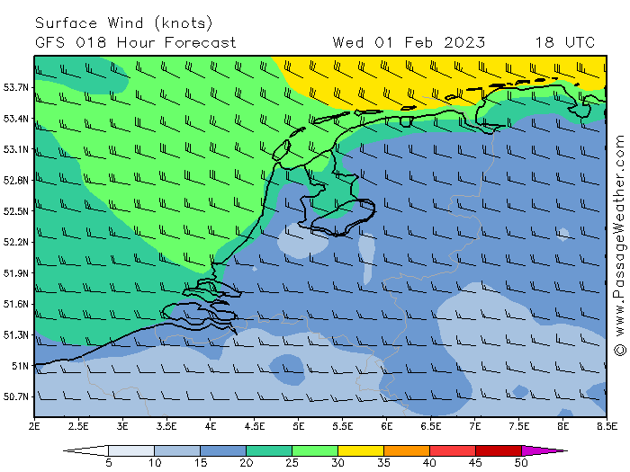 Windverwachting Nederland: oa Kust | Wadden | IJsselmeer - Nauticlink