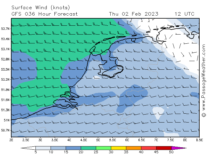 Windverwachting Nederland: oa Kust | Wadden | IJsselmeer - Nauticlink